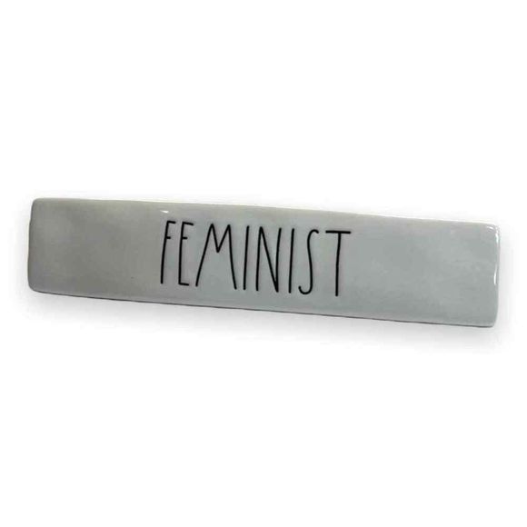Rae Dunn | Other | Rae Dunn Feminist Desk Sign White Triangle Shape ...